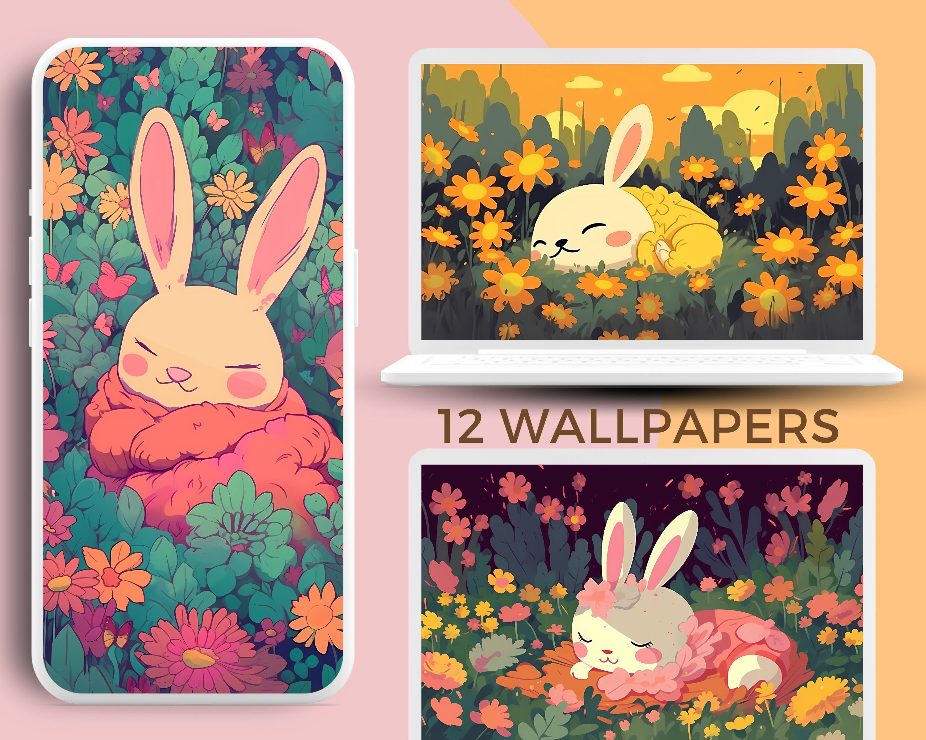 Kawaii Desktop Wallpapers Cute Mobile Backgrounds Kawaii - Etsy