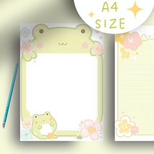 Kawaii Frogs Stationary Printable Kawaii Pages Pastel Lined Pages Cute ...