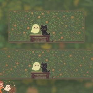 Green Ghosty and Inky Super Ultrawide Wallpaper Autumn Halloween ...