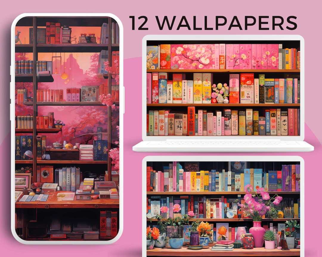Lofi Wallpaper Book Wallpaper Lofi Twitch Overlay Lofi Bookcase Ios ...