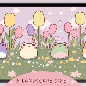 Kawaii Frog Wallpaper: Spring Pastel Phone & Desktop Backgrounds ...