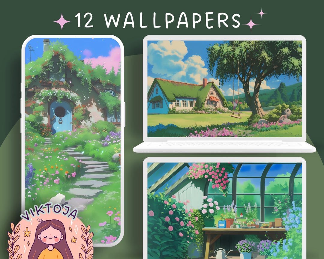 Cottage Core Anime Wallpaper Cute Desktop Anime Studio Wallpaper Anims ...