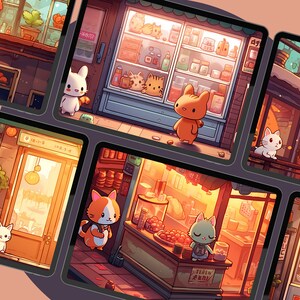 Cozy Cat Wallpaper Pastel Wallpaper Lofi Desktop Wallpaper Kawaii Cat ...