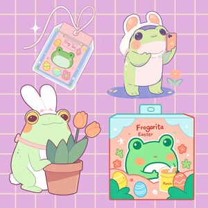 Frog Png Kawaii Food Sticker Easter Frog Png Anime Sticker Kawaii Frog ...