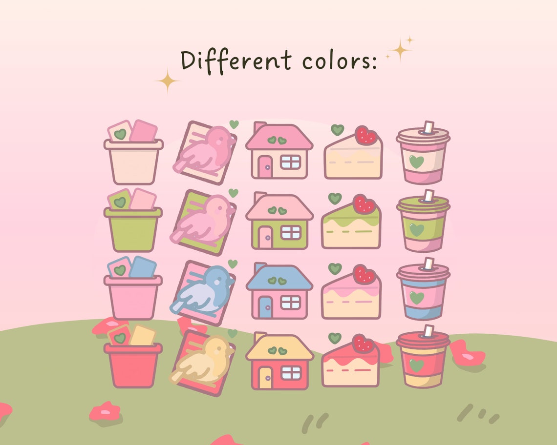 Pastel Desktop Icons, Kawaii PC Mac Theme (80 PNG & ICO) (digital ...