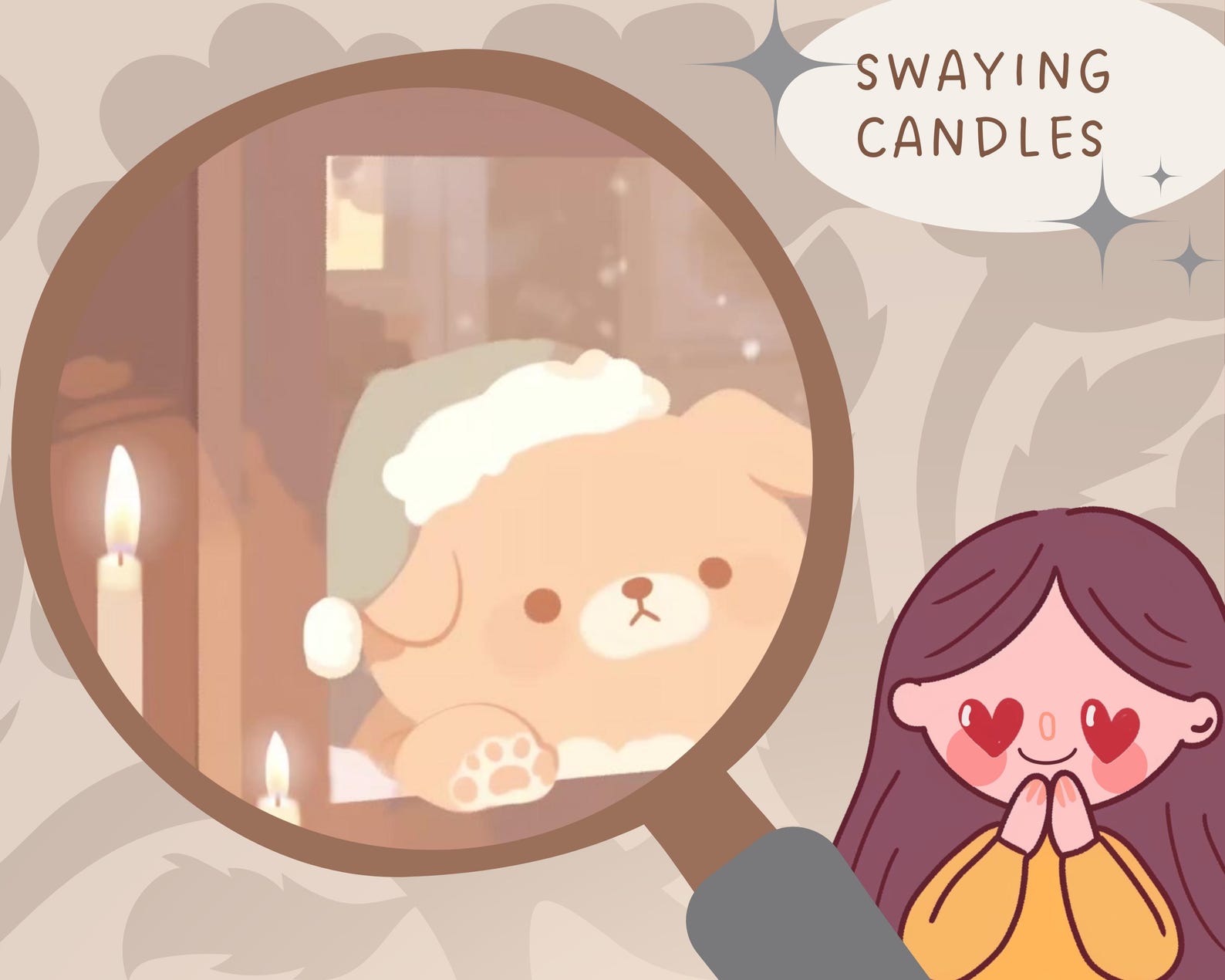 Winter Puppy Lofi Animated Vtuber Background: Cozy Stream Overlay (MP4 ...