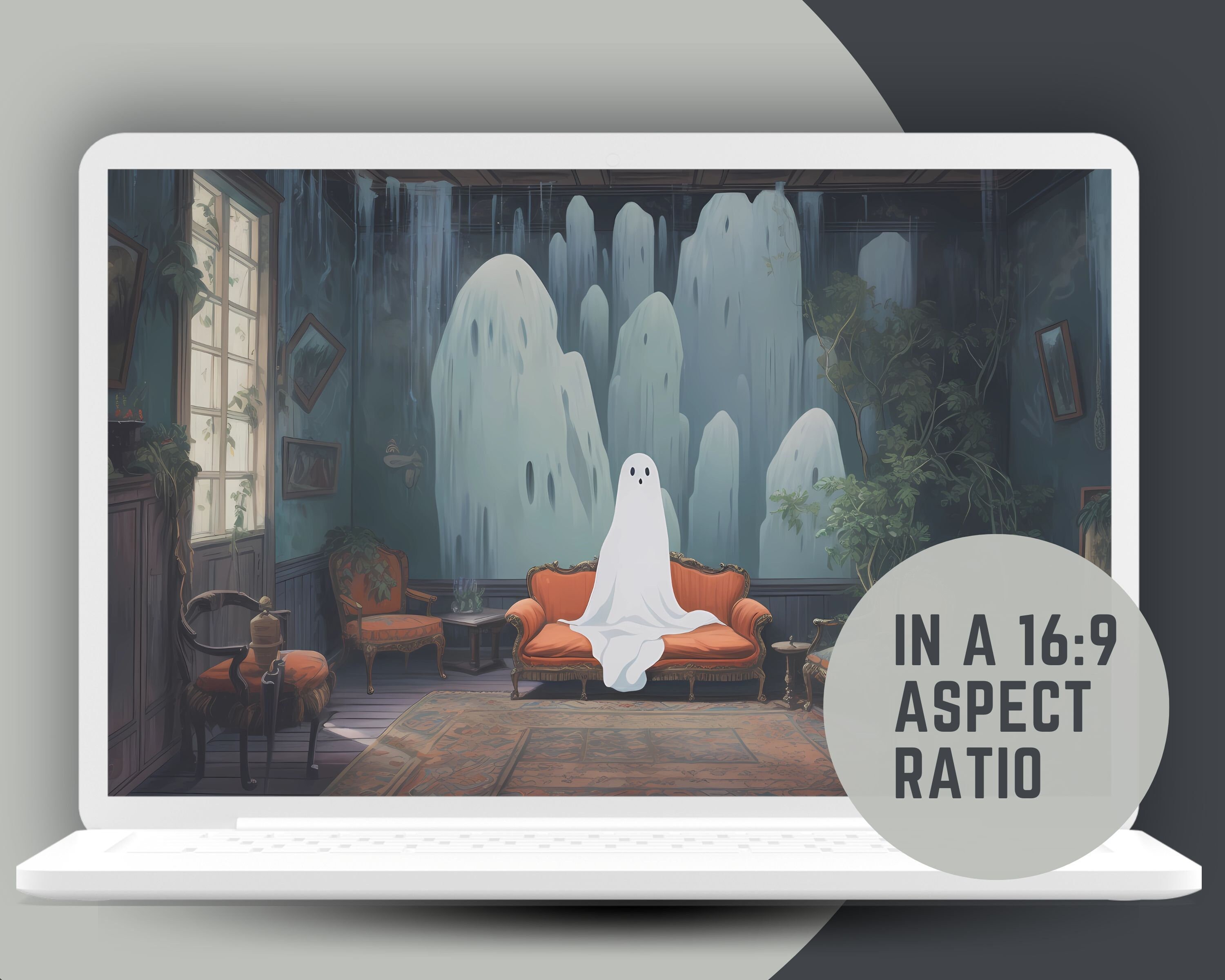 Ghost Wallpaper Halloween Screensaver Spooky Desktop Wallpaper - Etsy