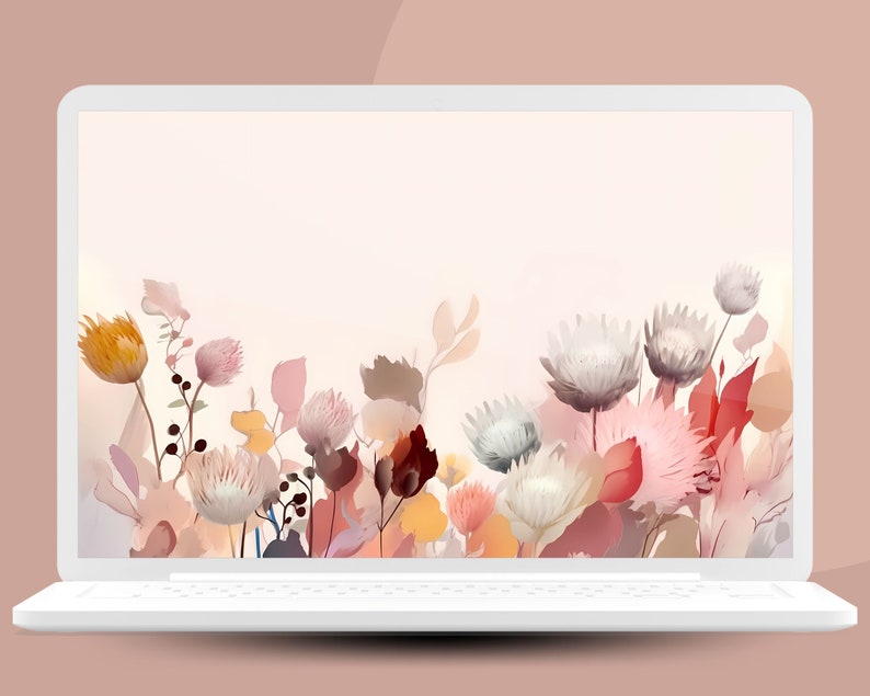 Boho Floral Desktop Wallpaper Art Desktop Wallpapers Mac - Etsy