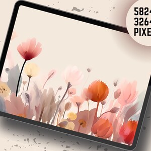 Boho Floral Painting Wallpaper Set: Desktop & Mobile (digital Download ...