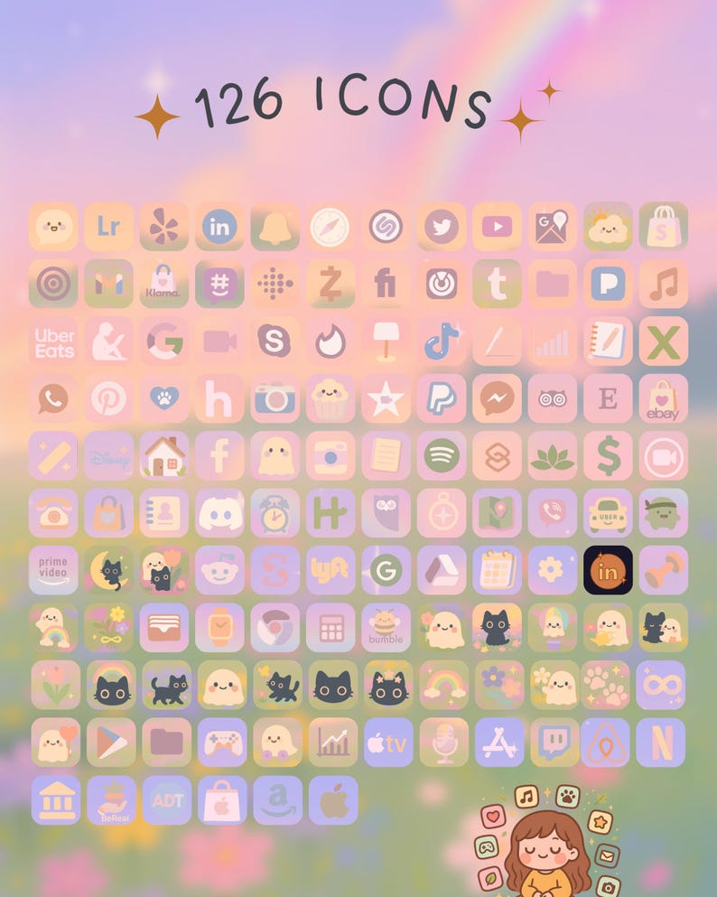 Flower Phone Theme: Summer Icons, Spring Wallpaper (digital Download ...