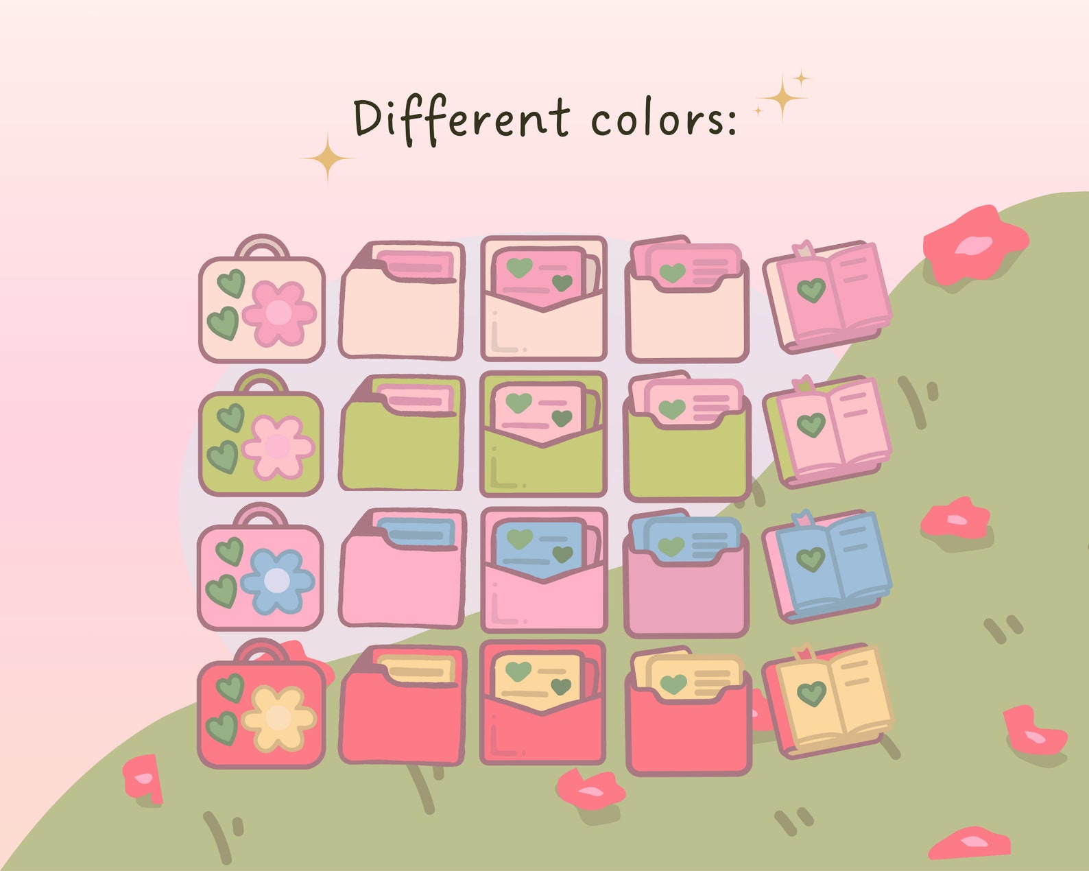 Pastel Desktop Icons, Kawaii PC Mac Theme (80 PNG & ICO) (digital ...