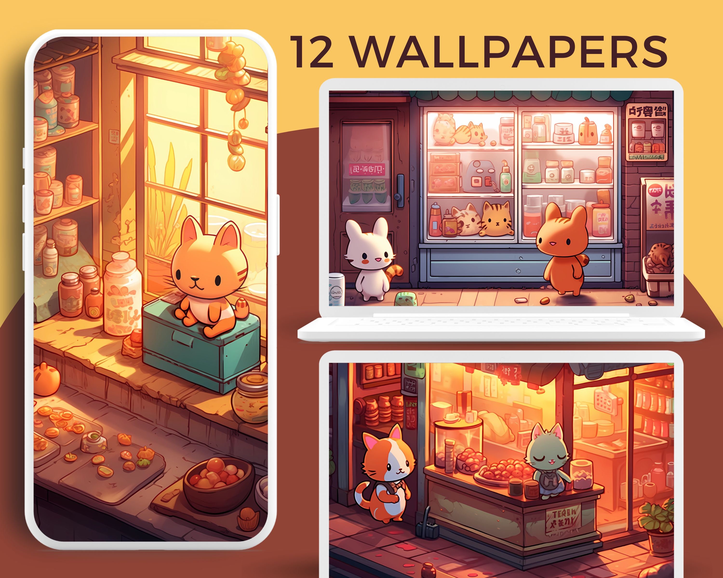 Cozy Cat Wallpaper Pastel Wallpaper Lofi Desktop Wallpaper - Etsy