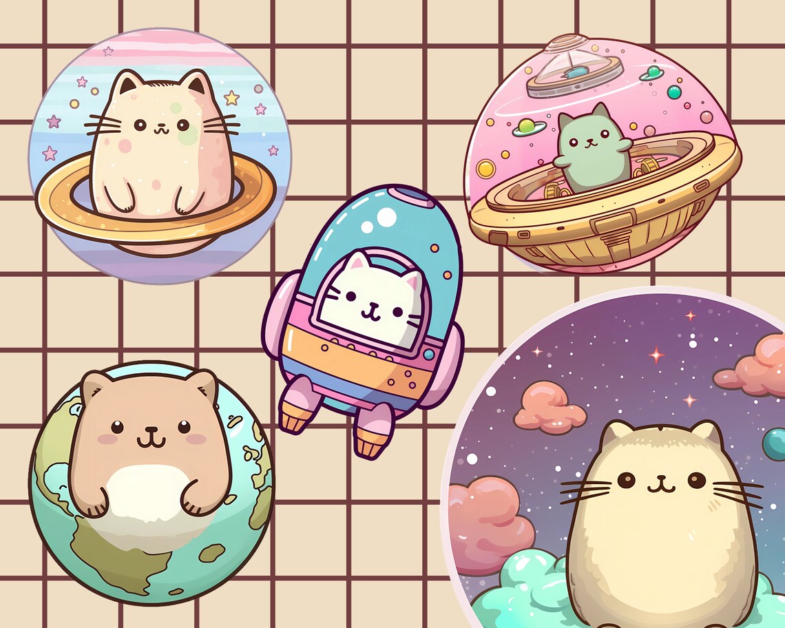 Space Cat Svg Kawaii Svg Galaxy Png Space Clipart Kawaii - Etsy