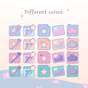 Dreamy Pastel Icons Cozy Desktop Aesthetic Desktop Moon Flower Icons ...