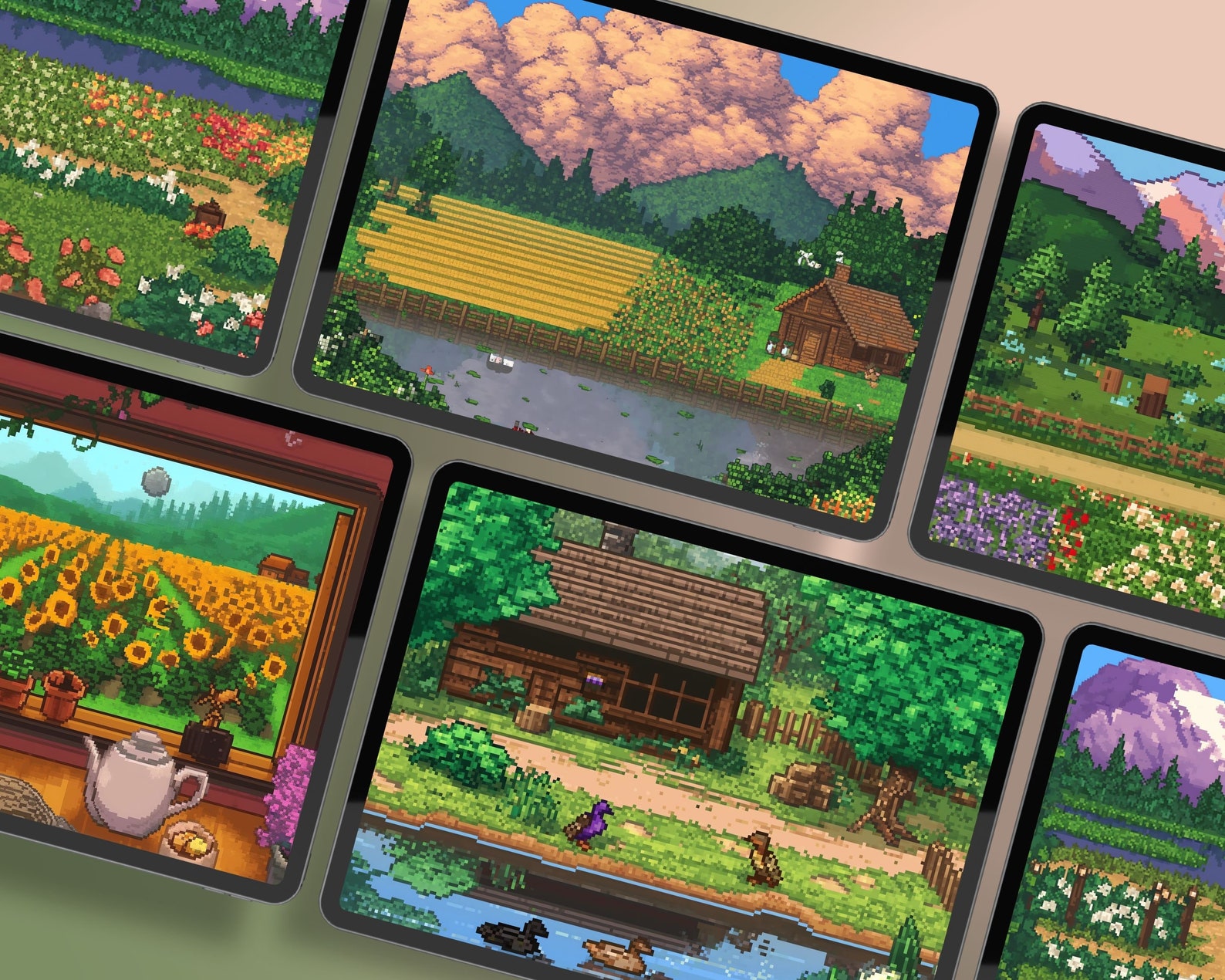 Stardew Valley Wallpaper Set, Cozy Phone & Desktop Backgrounds (digital ...