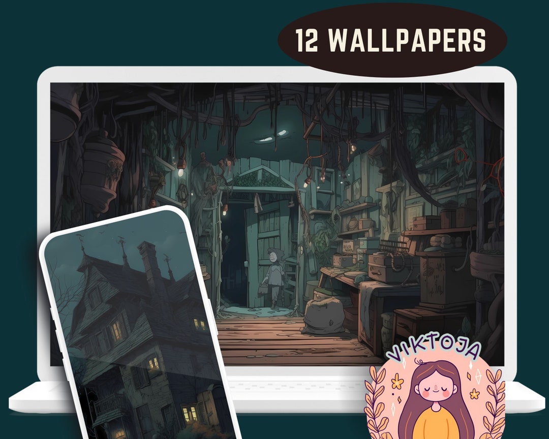 Spooky Anime Wallpaper: Haunted Mansion Background (digital Download ...
