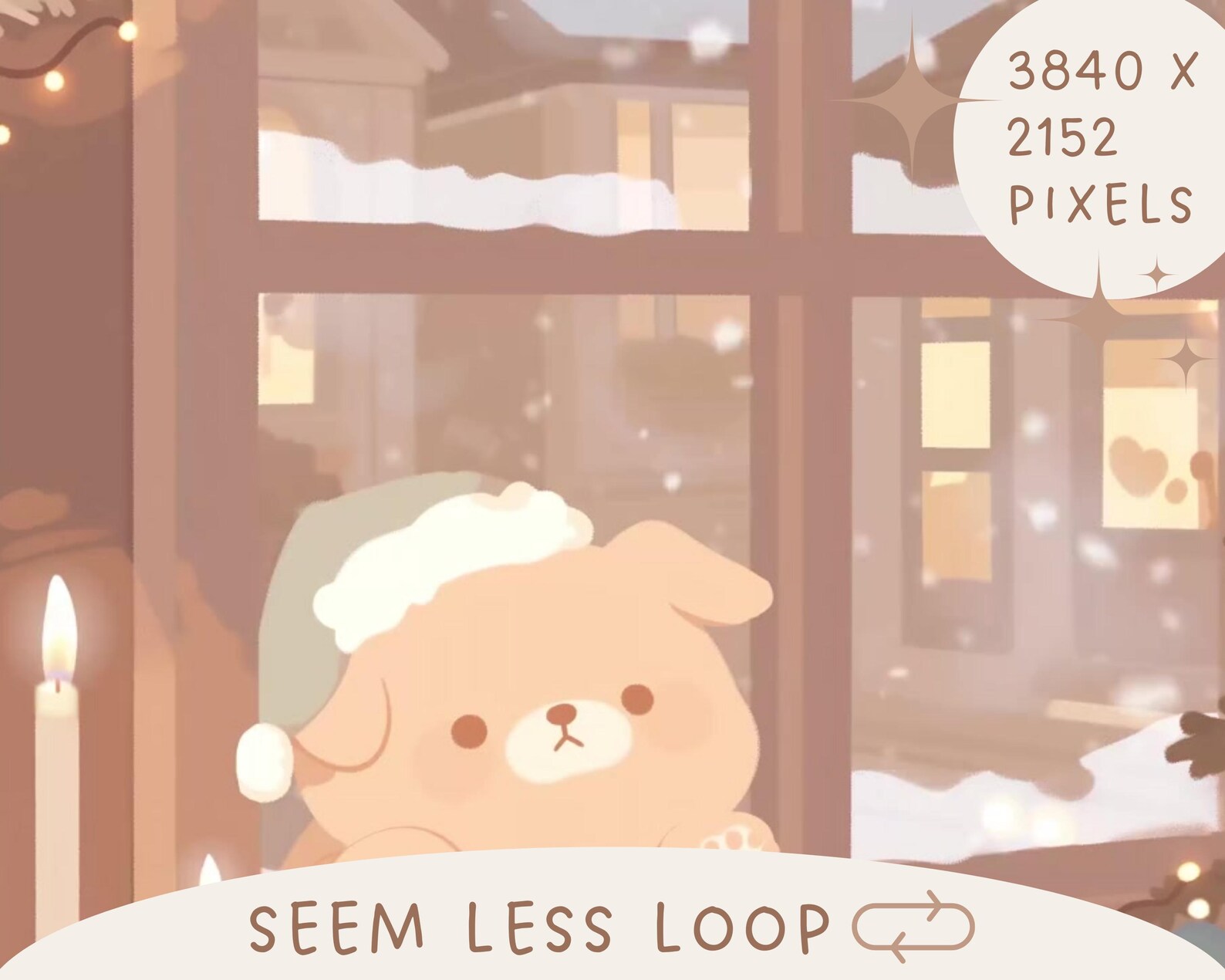 Winter Puppy Lofi Animated Vtuber Background: Cozy Stream Overlay (MP4 ...