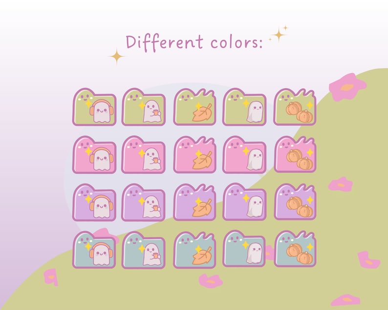 Pastel Ghost Desktop Icons, Cute Kawaii Aesthetic (80 PNG + ICO) - Etsy
