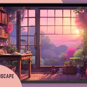 Studio Ghibli Inspired Sunset Wallpaper, Cozy (digital Download) - Etsy