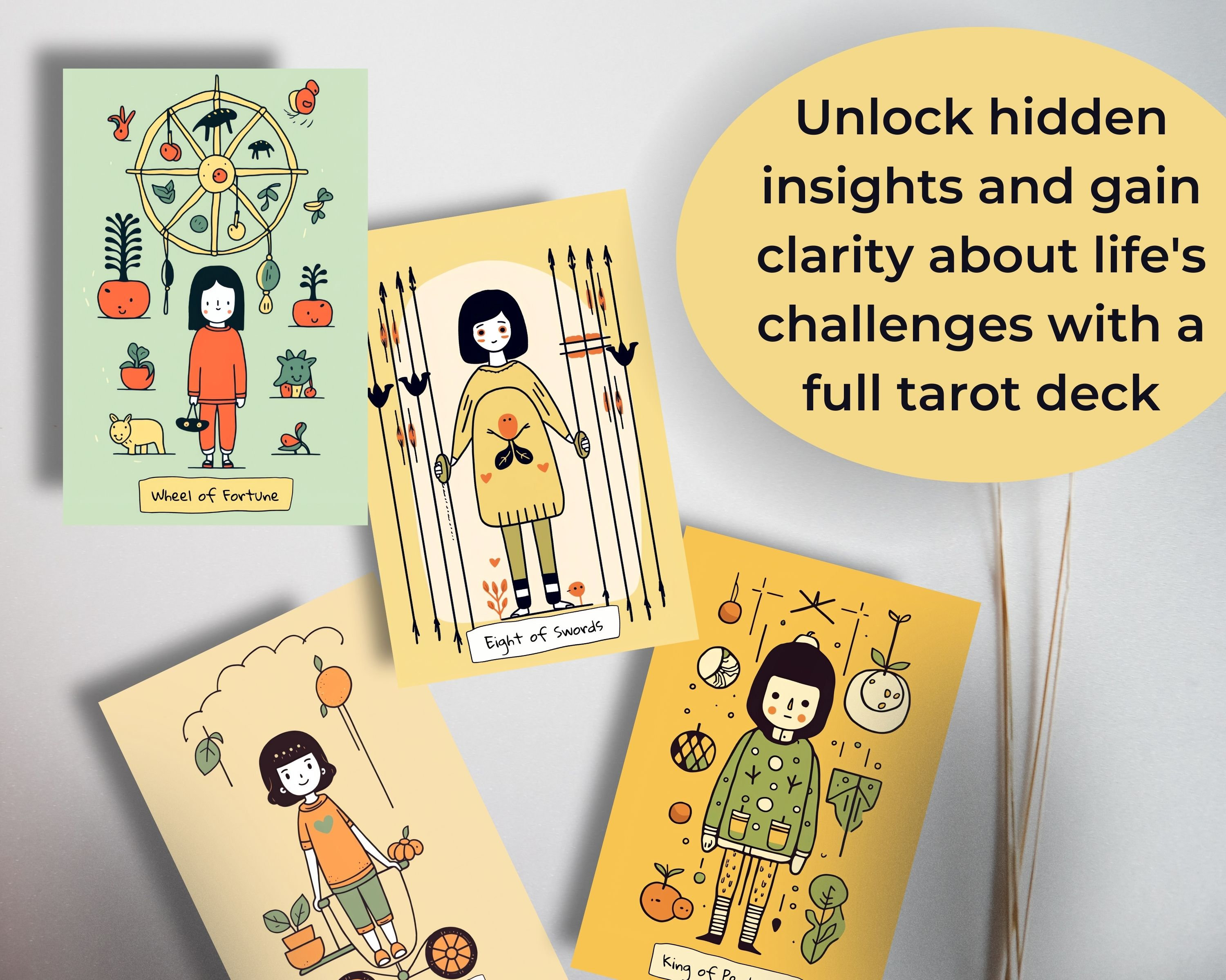 78 Card Tarot Deck Printable Quirky 78 Cards Tarot Deck - Etsy