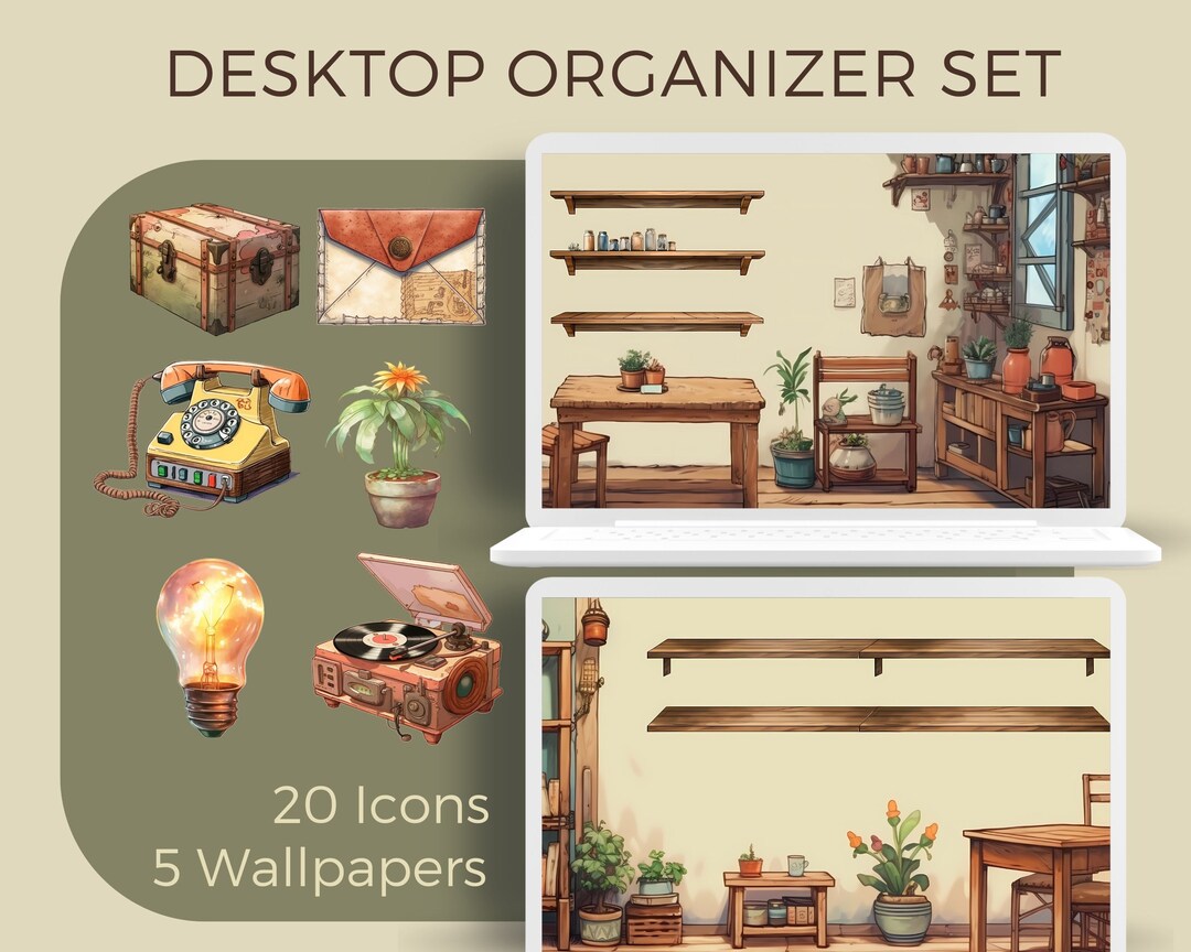 Studio Ghibli Desktop Organizer Set Cozy Screensaver Bundle Ghibli ...