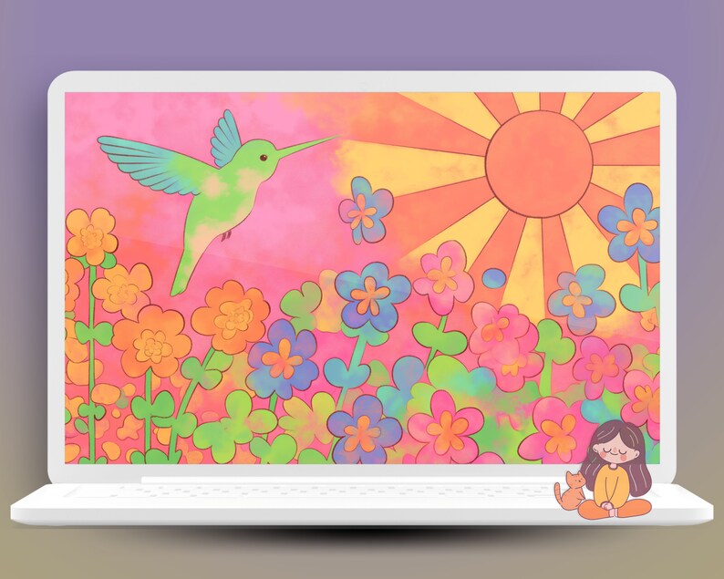 Cute Animals & Flowers Wallpaper Set, Kawaii Phone Backgrounds (digital ...