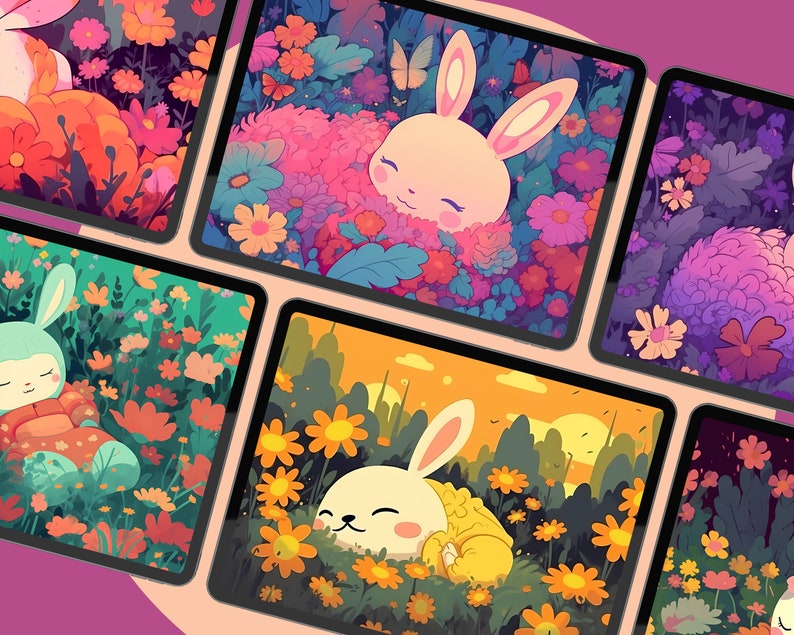 Kawaii Desktop Wallpapers Cute Mobile Backgrounds Kawaii - Etsy