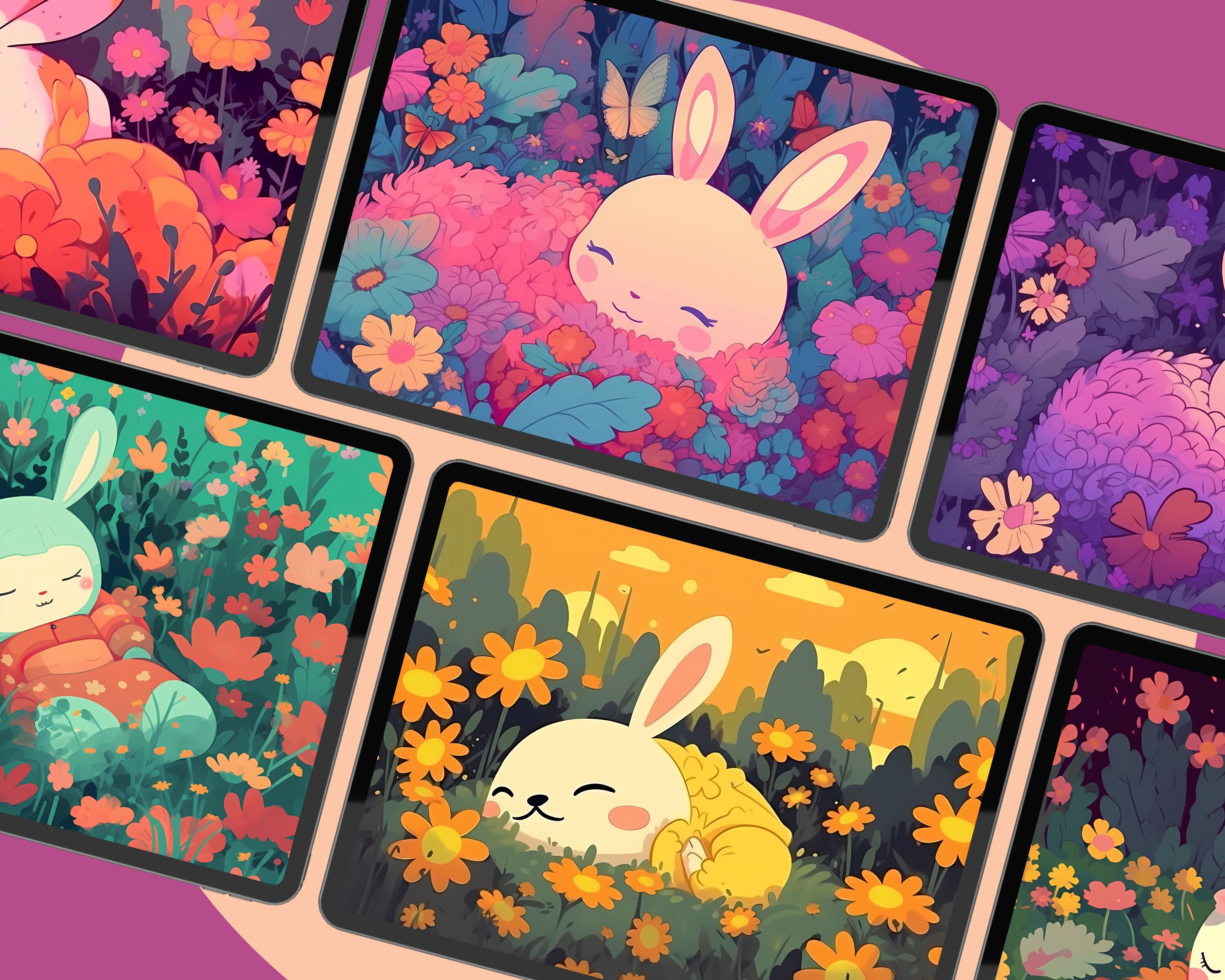 Kawaii Desktop Wallpapers Cute Mobile Backgrounds Kawaii - Etsy