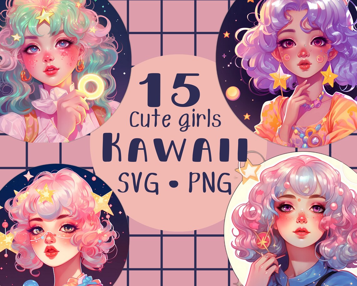 Manga Svg Kawaii Svg Manga Png Anime Svg Kawaii Svg Cute Png - Etsy