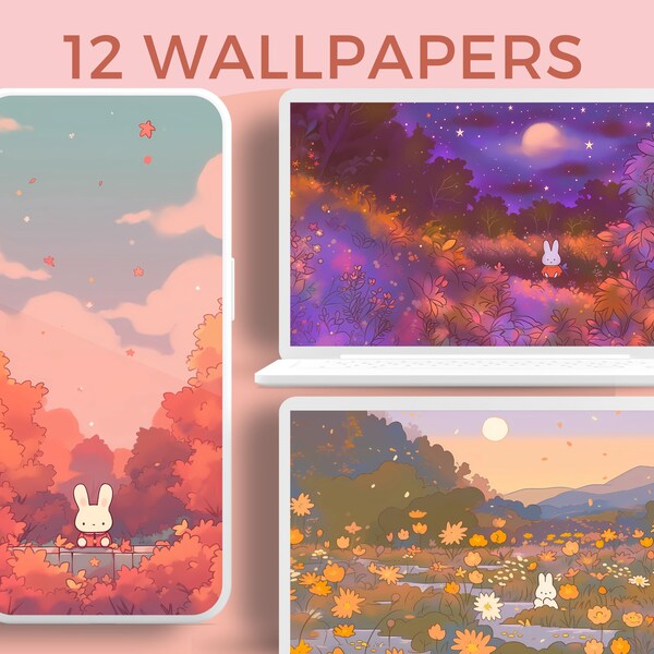 Bunny Desktop Wallpaper - Etsy
