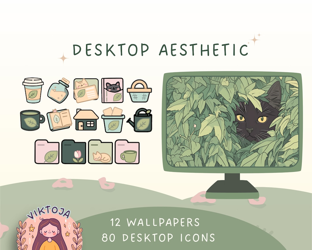Matcha Wallpaper Plants Wallpaper Flower Cozy Wallpaper Cats Desktop ...