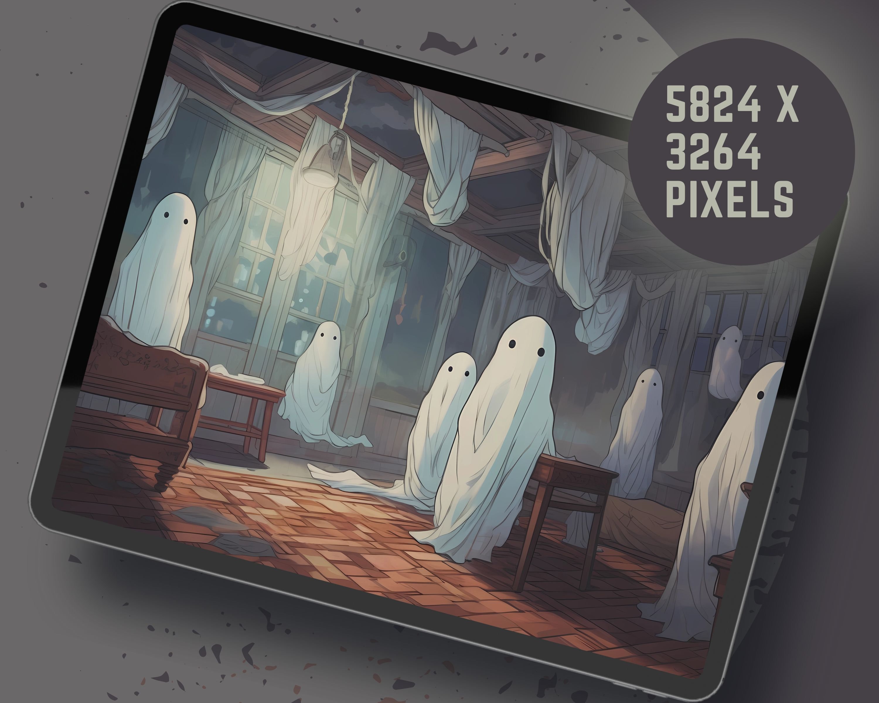 Ghost Wallpaper Halloween Screensaver Spooky Desktop Wallpaper - Etsy
