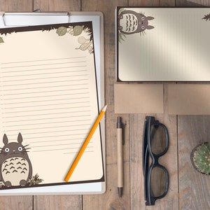 Totoro Stationary Studio Ghibli Printable Kawaii Stationary Anime Lined ...