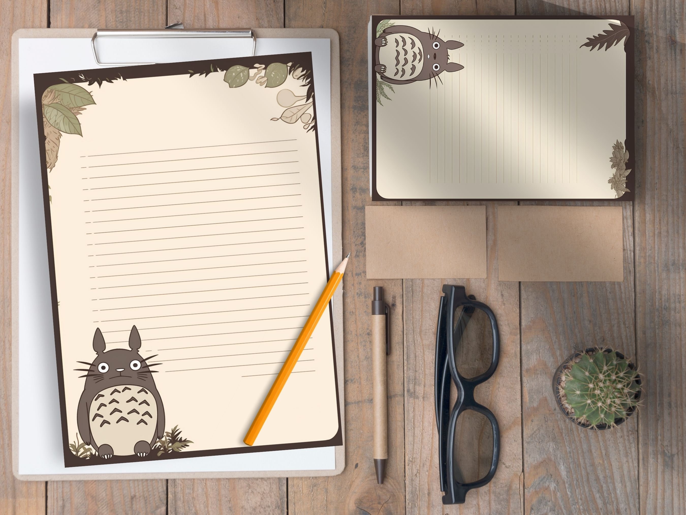 Totoro Stationary Studio Ghibli Printable Kawaii Stationary - Etsy