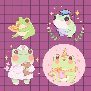 Kawaii Frog Clipart: Manga Anime Stickers (PNG Digital Download) - Etsy