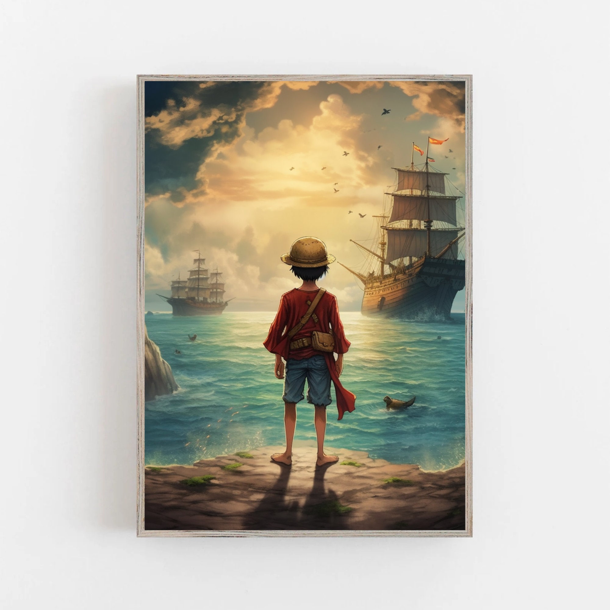 Monkey D. Luffy Art - Poster One Piece Print - Anime Art Print - Manga ...