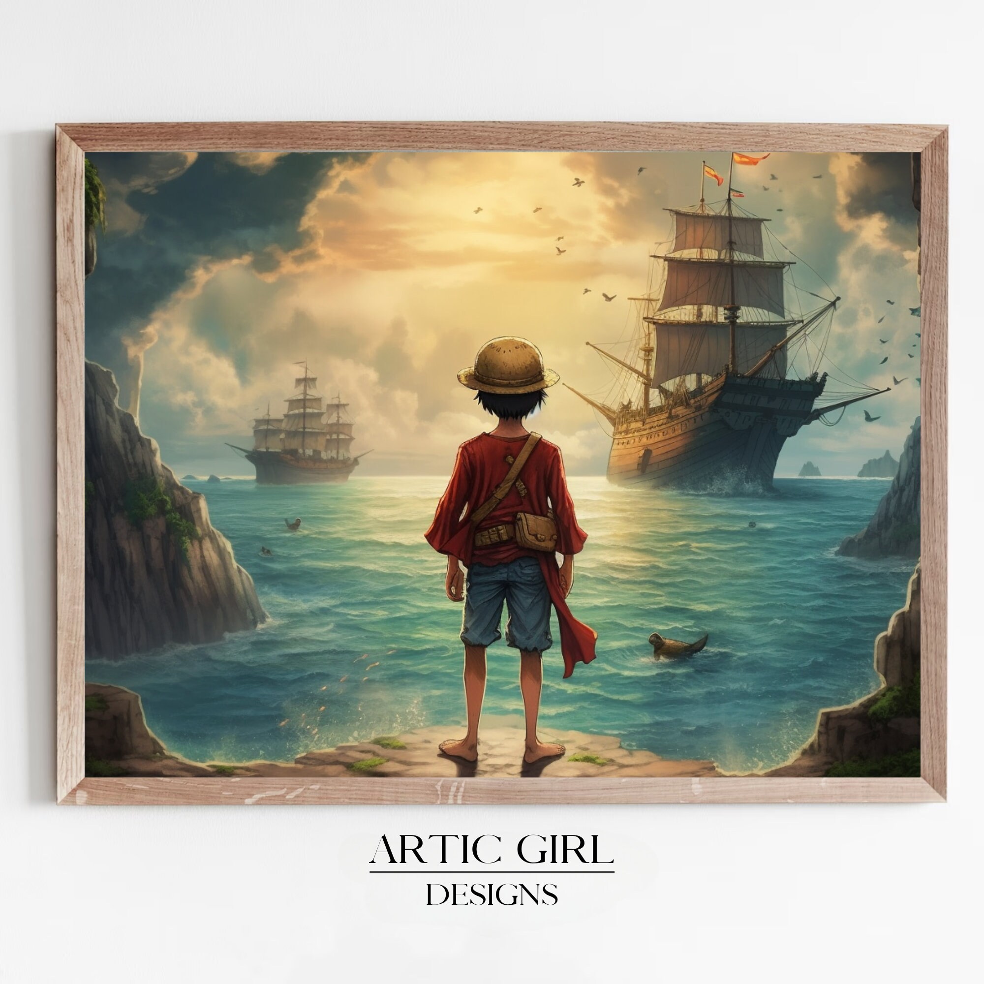 Monkey D. Luffy Art - Poster One Piece Print - Anime Art Print - Manga ...