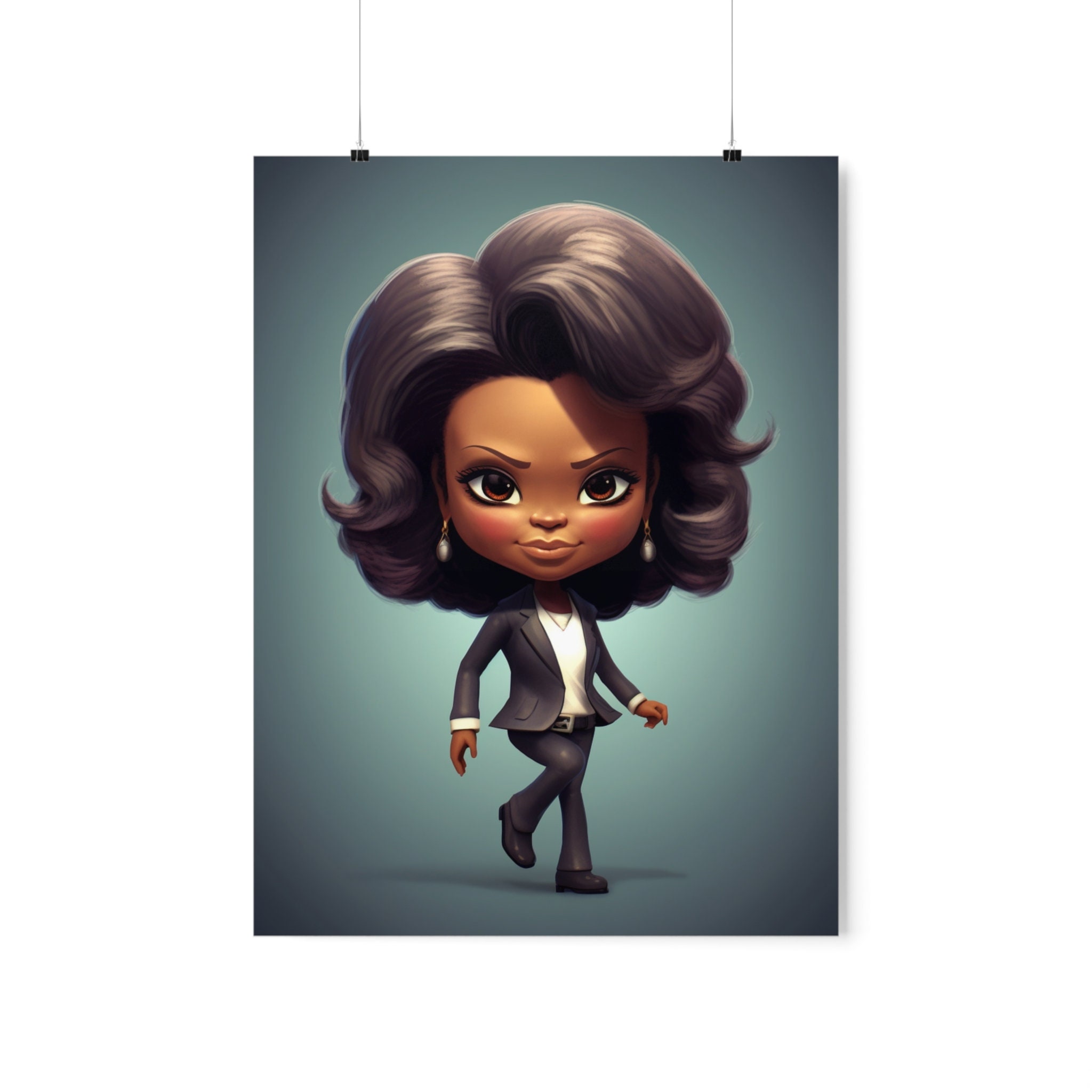 Michelle Obama Chibi Art Michelle Obama Painting Cute Print USA Art ...