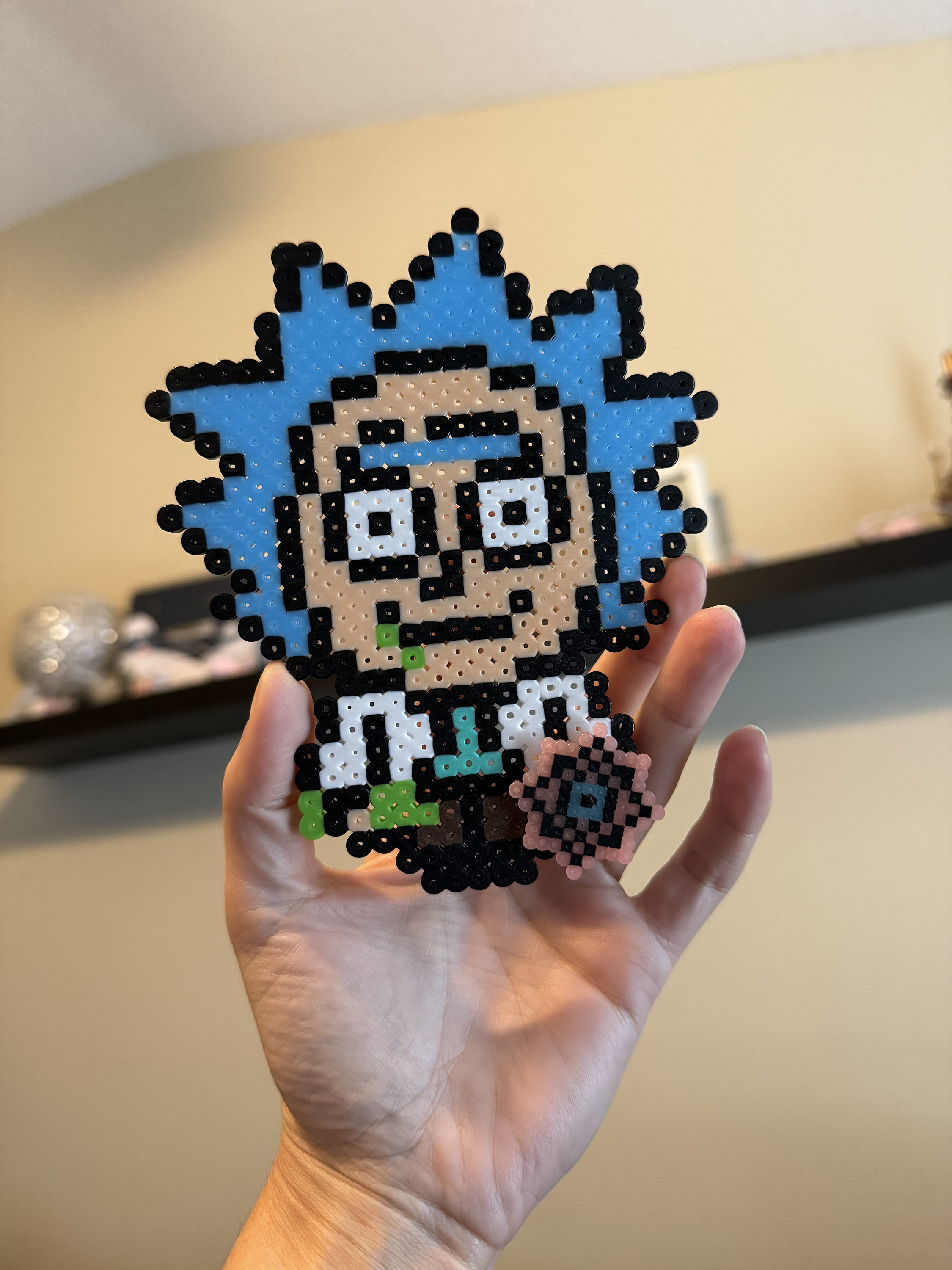 Rick and Morty - Rick With a Flowstar - Perler Necklace - Etsy