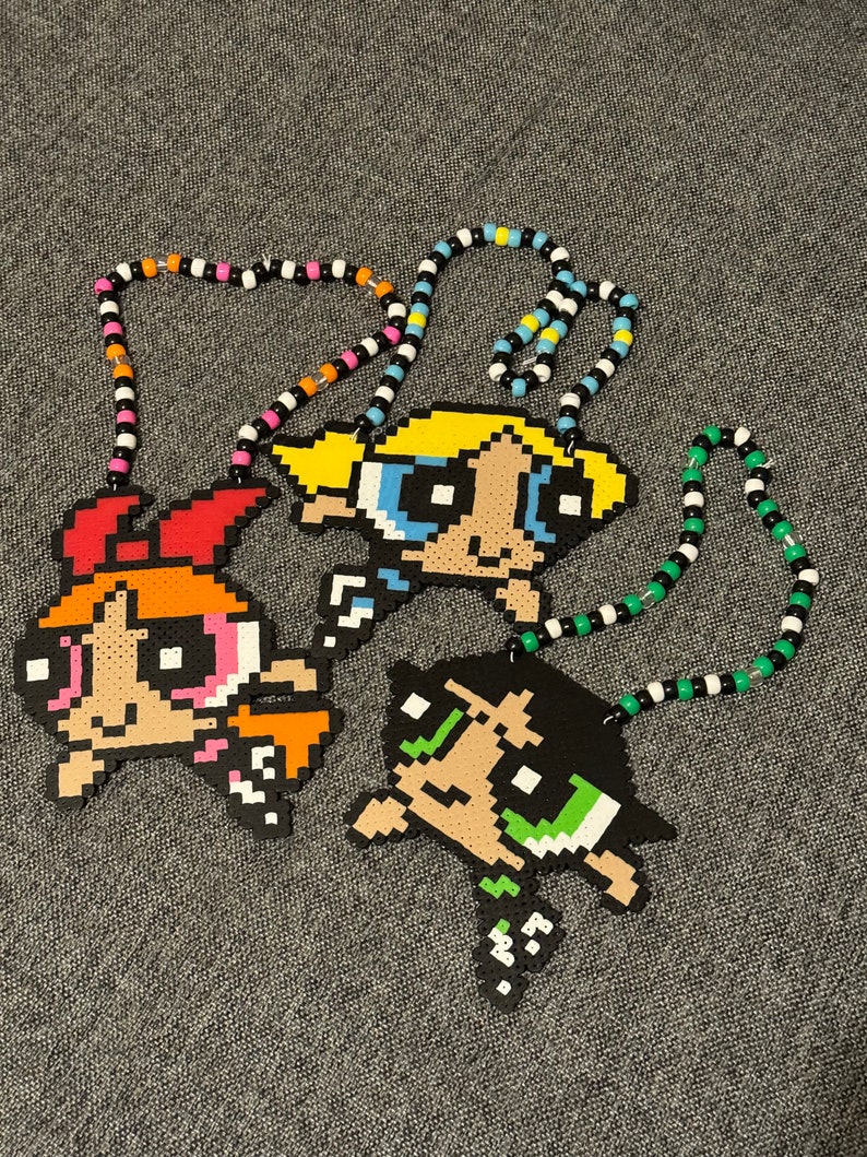 Powerpuff Supergirls Perler Necklace - Etsy