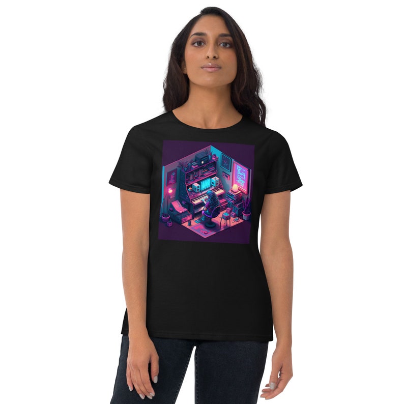 3D Isometric Synthwave Deep Purple Pixel Art T-shirt - Etsy