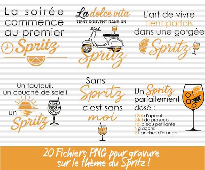 20 Chic SPRITZ Designs - PNG Pack - Elegant in Black and Orange ...