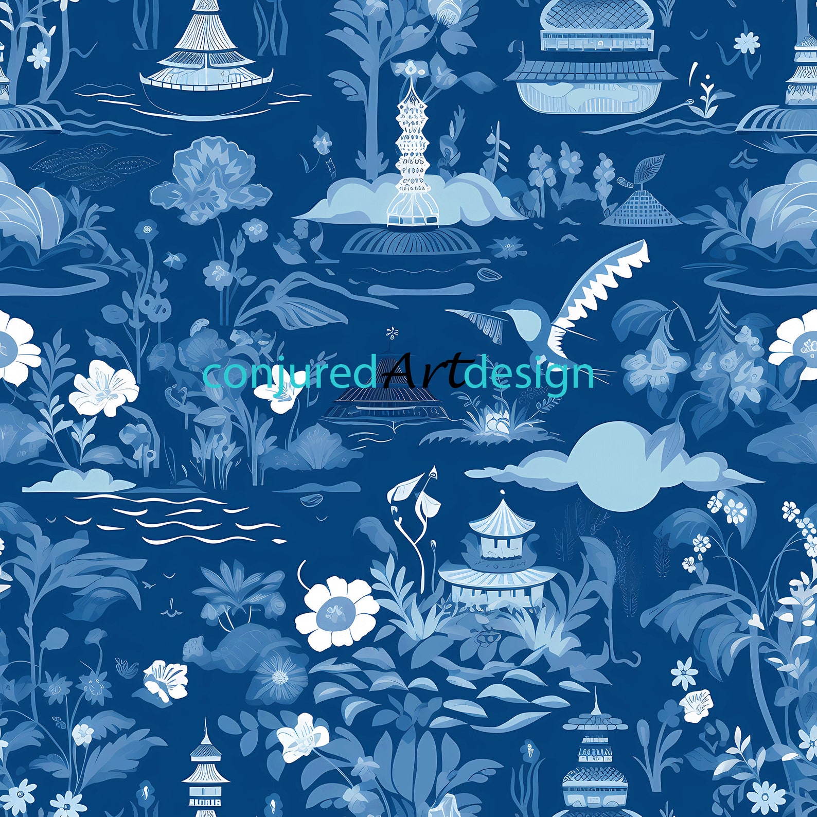Seamless Image of a Chinoiserie Chic Pattern - Etsy