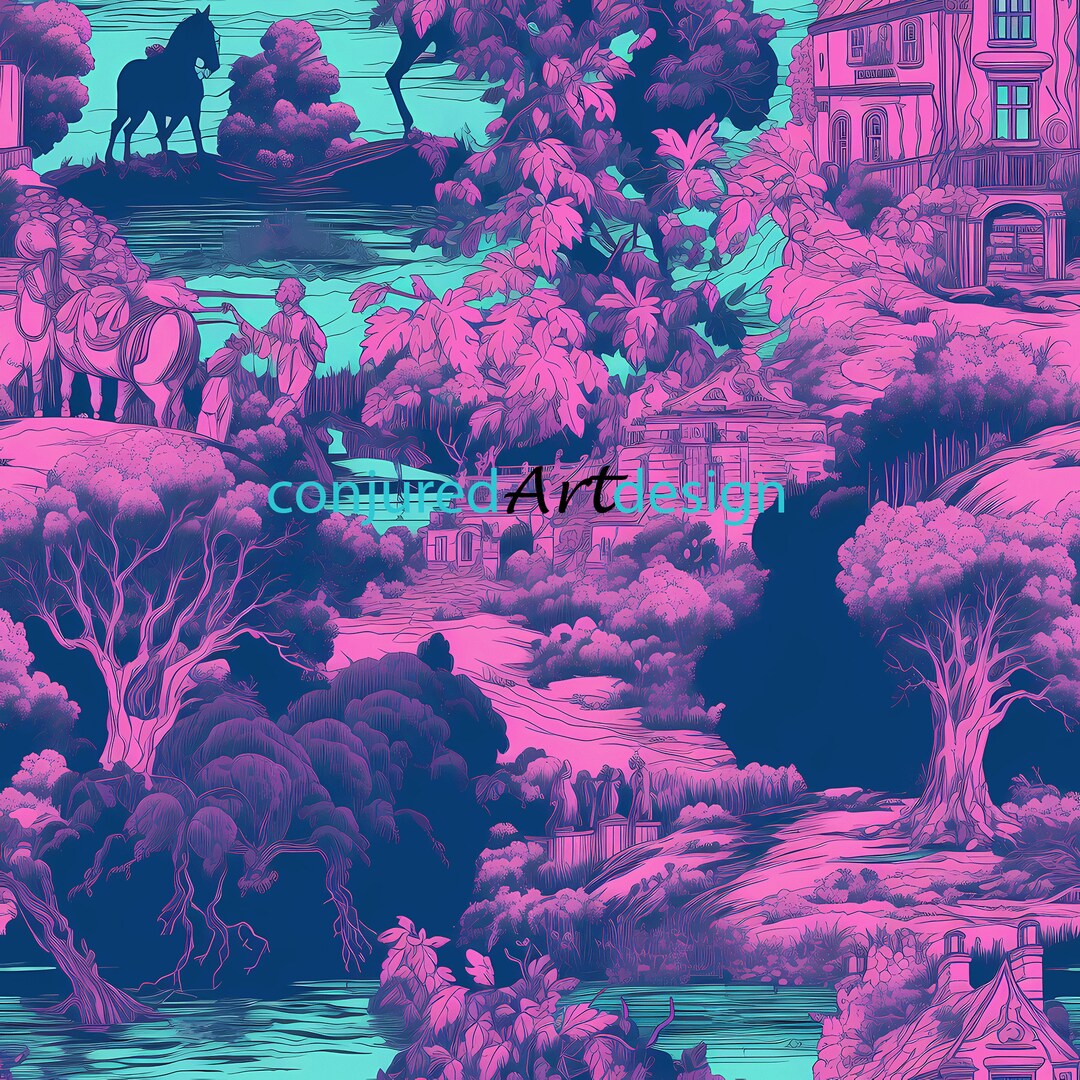 Seamless Image of a Toile Style Pattern - Etsy