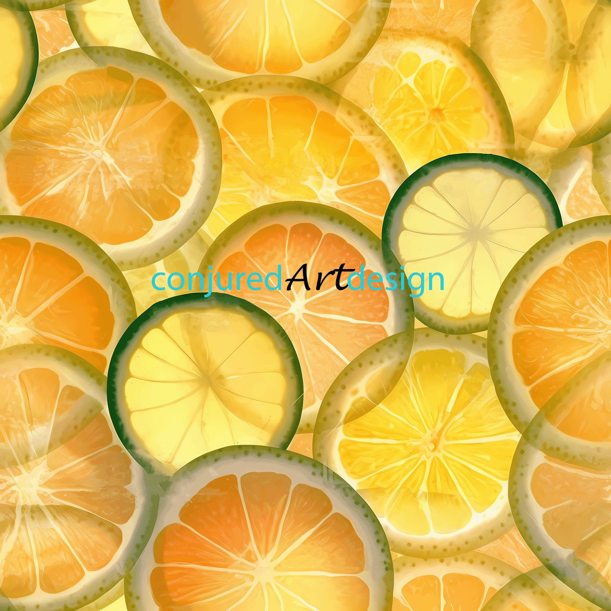 Seamless Image of a Citrus Pattern - Etsy
