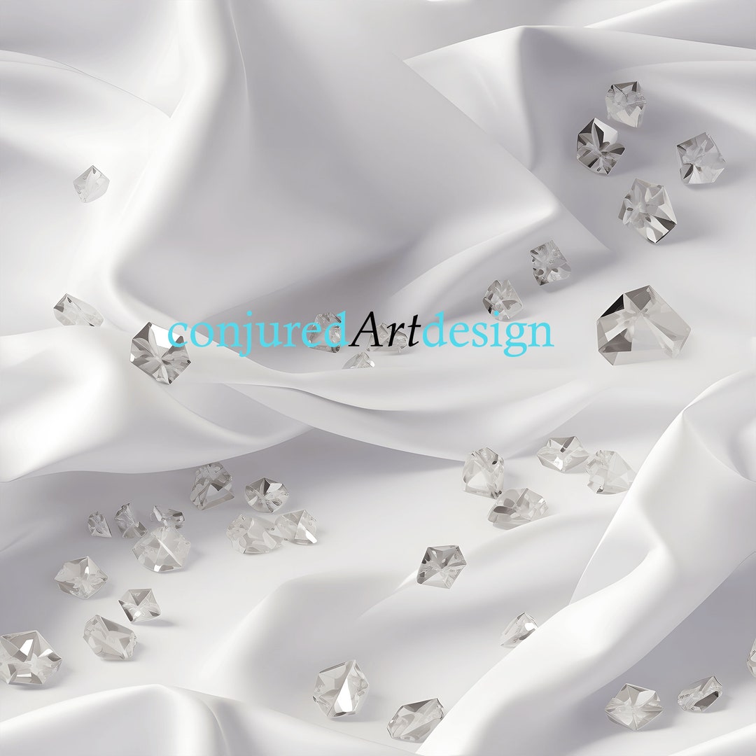 Seamless Image of a White Silk and Diamonds Pattern - Etsy