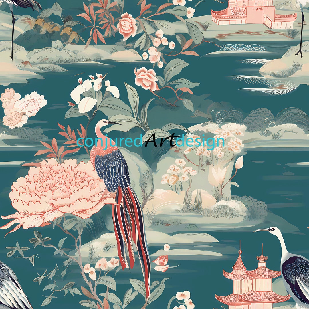 Seamless Image of a Chinoiserie Chic Pattern - Etsy
