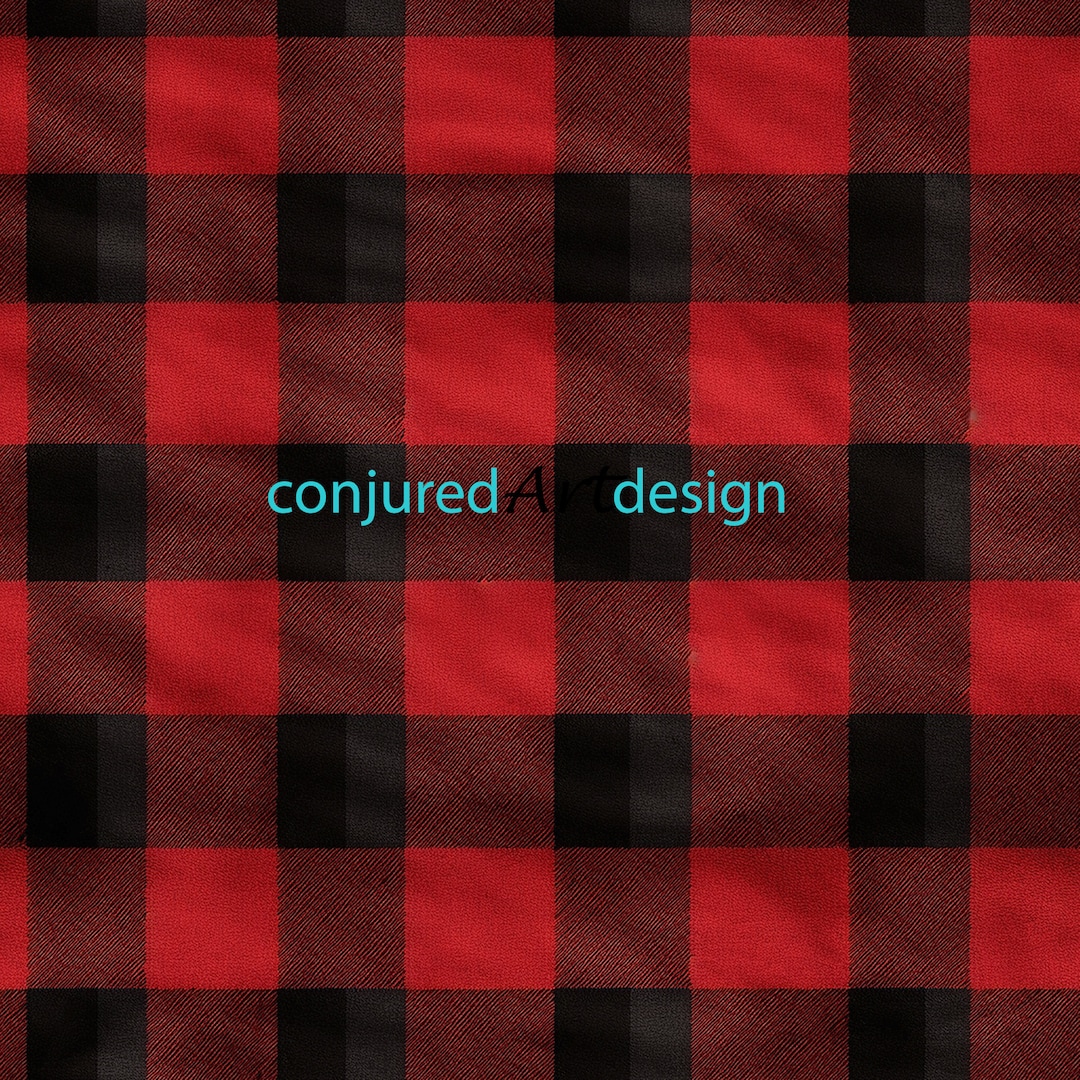 Seamless Image of a Red and Black Flannel Pattern - Etsy