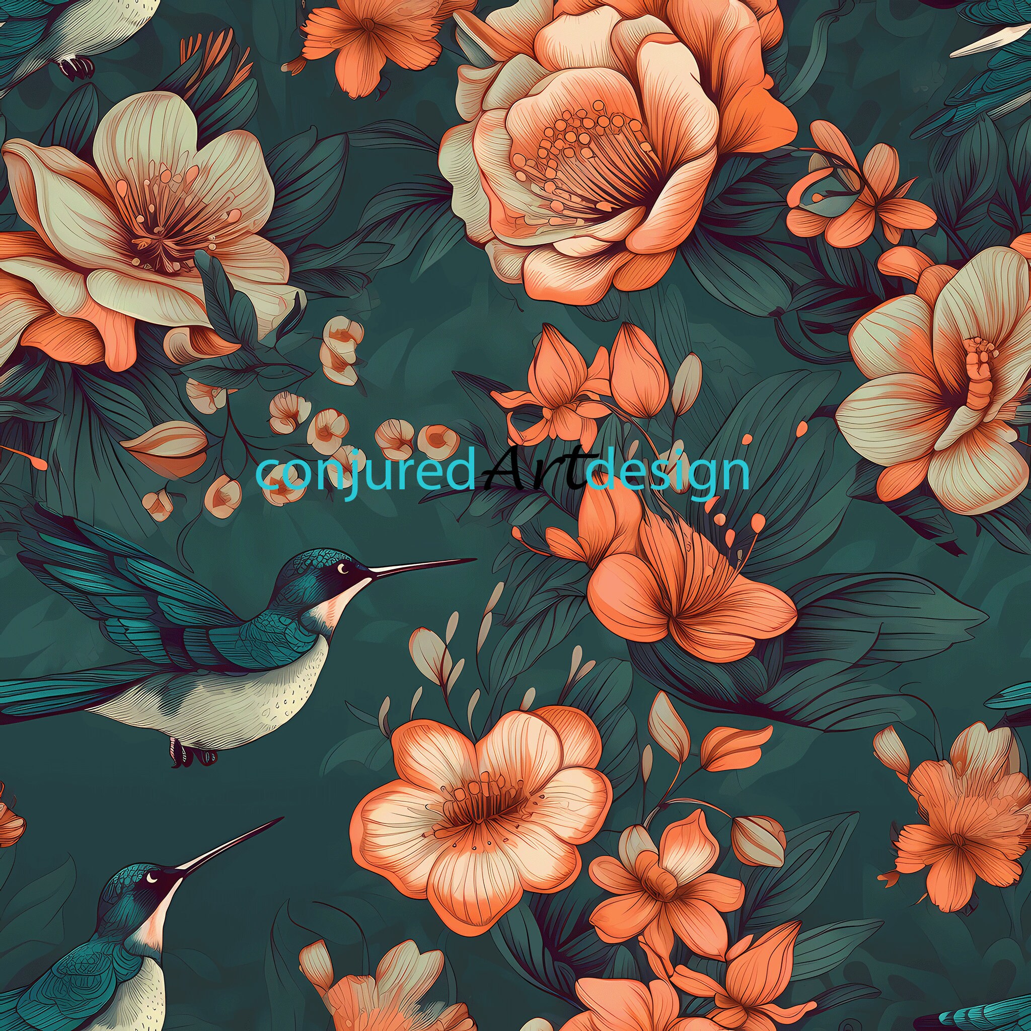 Seamless Image of a Humming Bird Pattern - Etsy