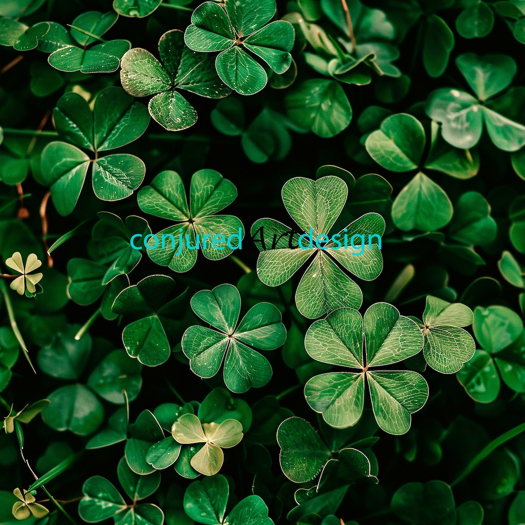 Seamless Image of a Four Leaf Clover Pattern - Etsy